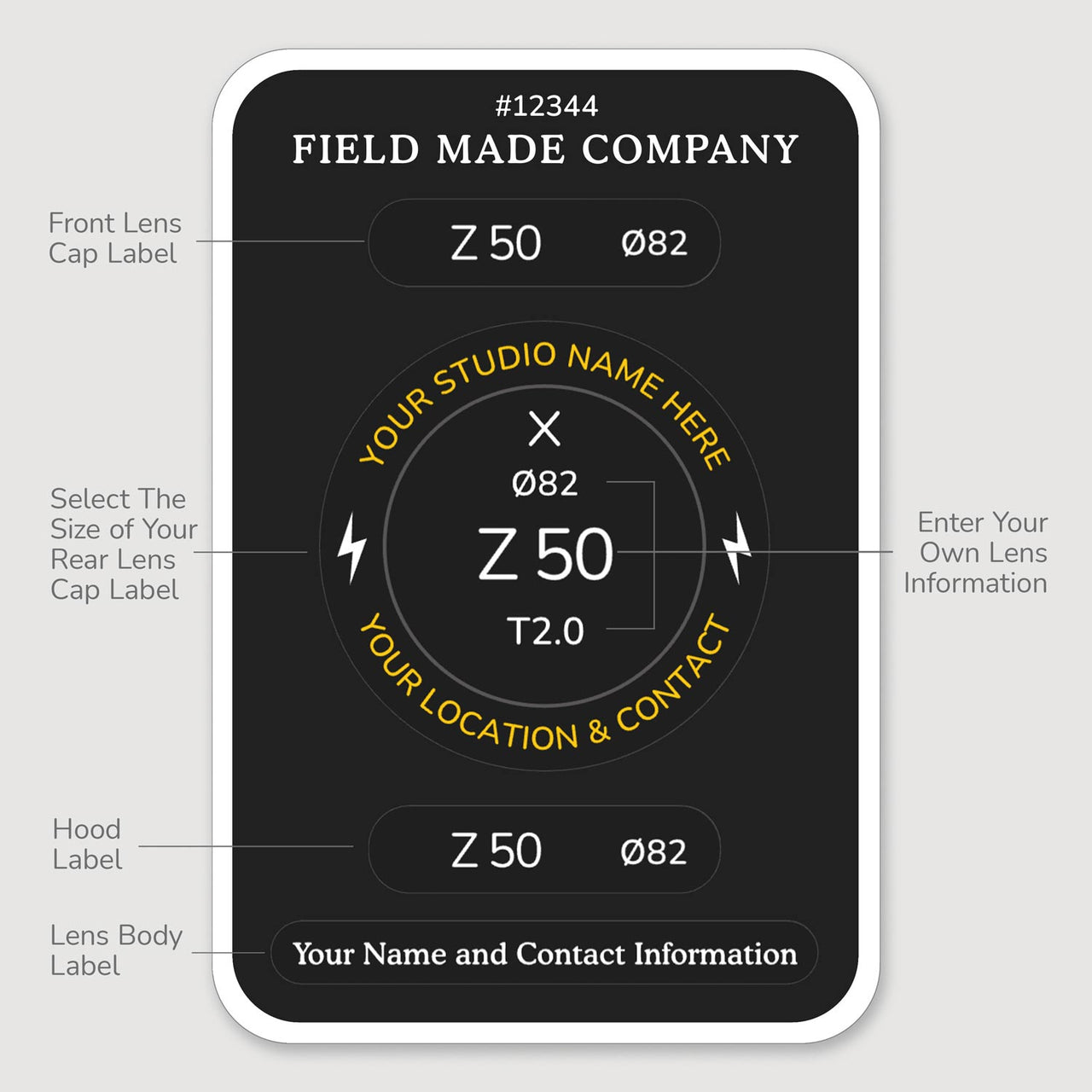Fully Customizable Lens Cap Stickers by Field Made Co - Quick ...