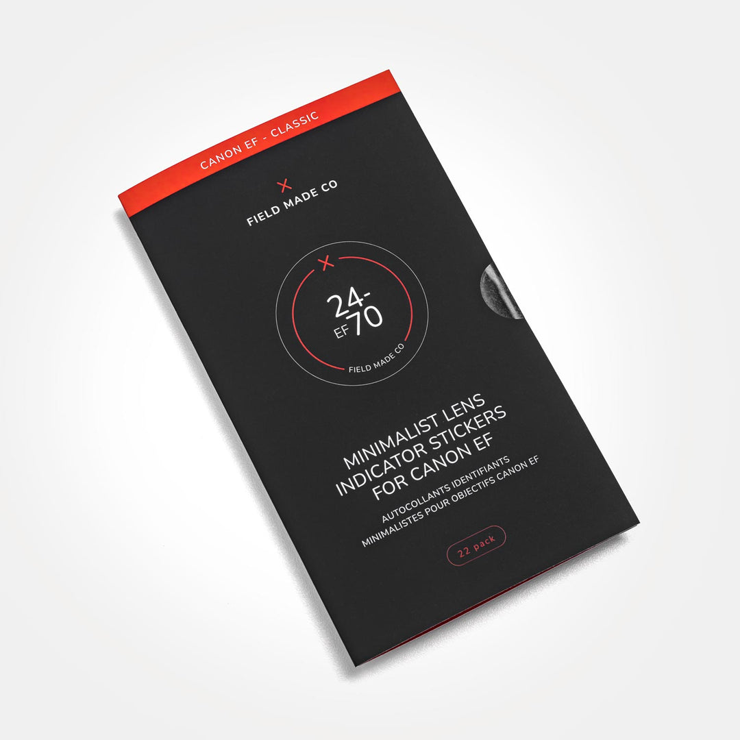 Lens Indicator stickers labels for canon EF lenses | Field Made Co.