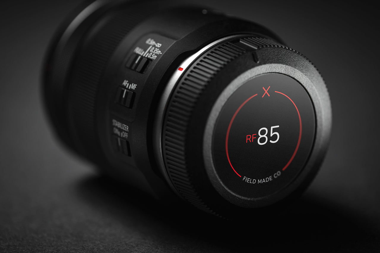 Lens indicator stickers for Canon RF rear lens caps | Field Made Co