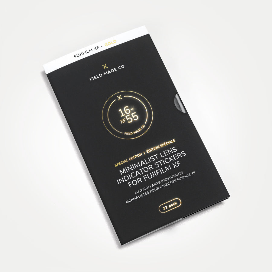 Lens Indicator sticker labels for Fujifilm XF lenses | Field Made Co.