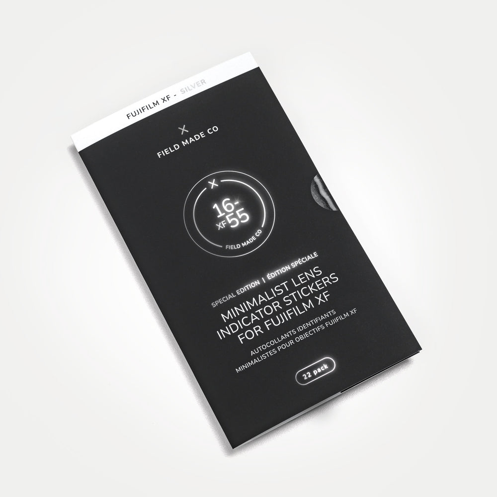Lens Indicator sticker labels for Fujifilm XF lenses | Field Made Co.